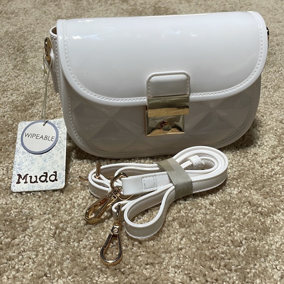 Mudd | Bags | Nwt Mudd Small Plastic Quilted White Crossbody Purse Bag ...